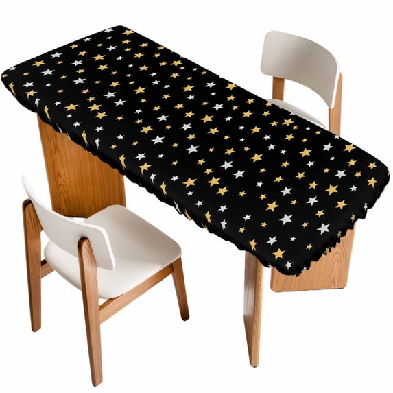 Black Stars Modern Table Cloths for 8 Foot Rectangle Tables, Yellow ...