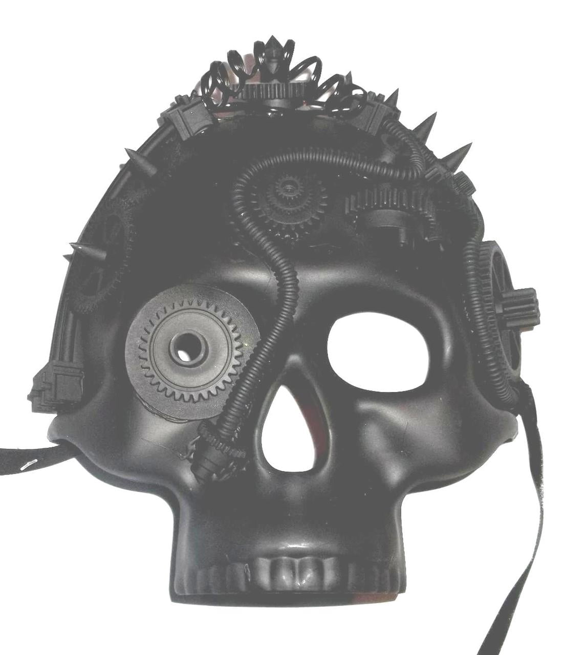 Black Steampunk Gears Jawless Skull Halloween Masquerade Mask - Walmart.com