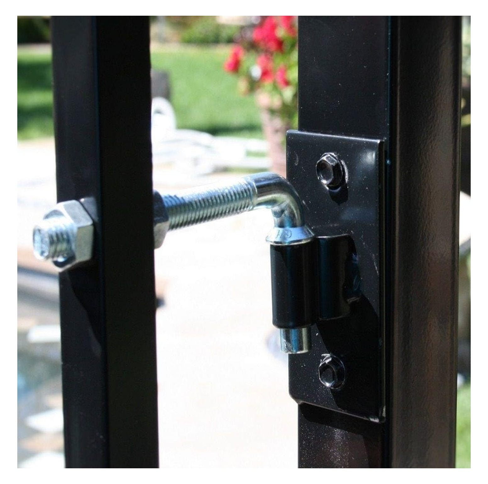 Black Steel Flat Wall Fence Gate Hardware Kit - Walmart.com