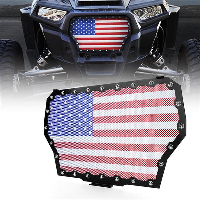 Black Steel Grille with U.S. Flag Mesh for 2017-2018 Polaris RZR XP ...