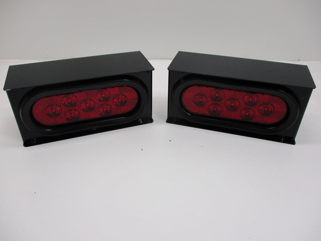 Black Steel Oval Mounting Boxes With 6 inch LED Oval Brake Stop Turn ...