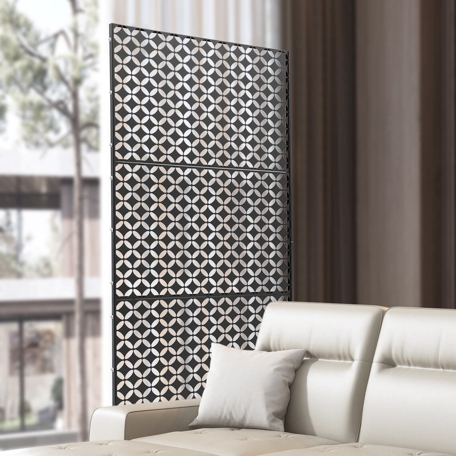 Black Steel Privacy Screen, Decorative Privacy Screen, Privacy Fence ...