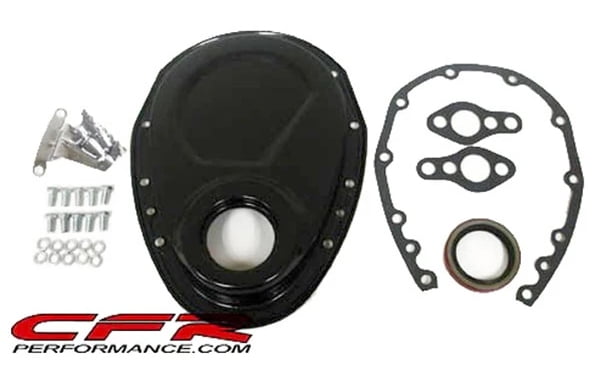 Black Steel Timing Chain Cover Kit – Fits 1955–1995 Chevy Small Block ...