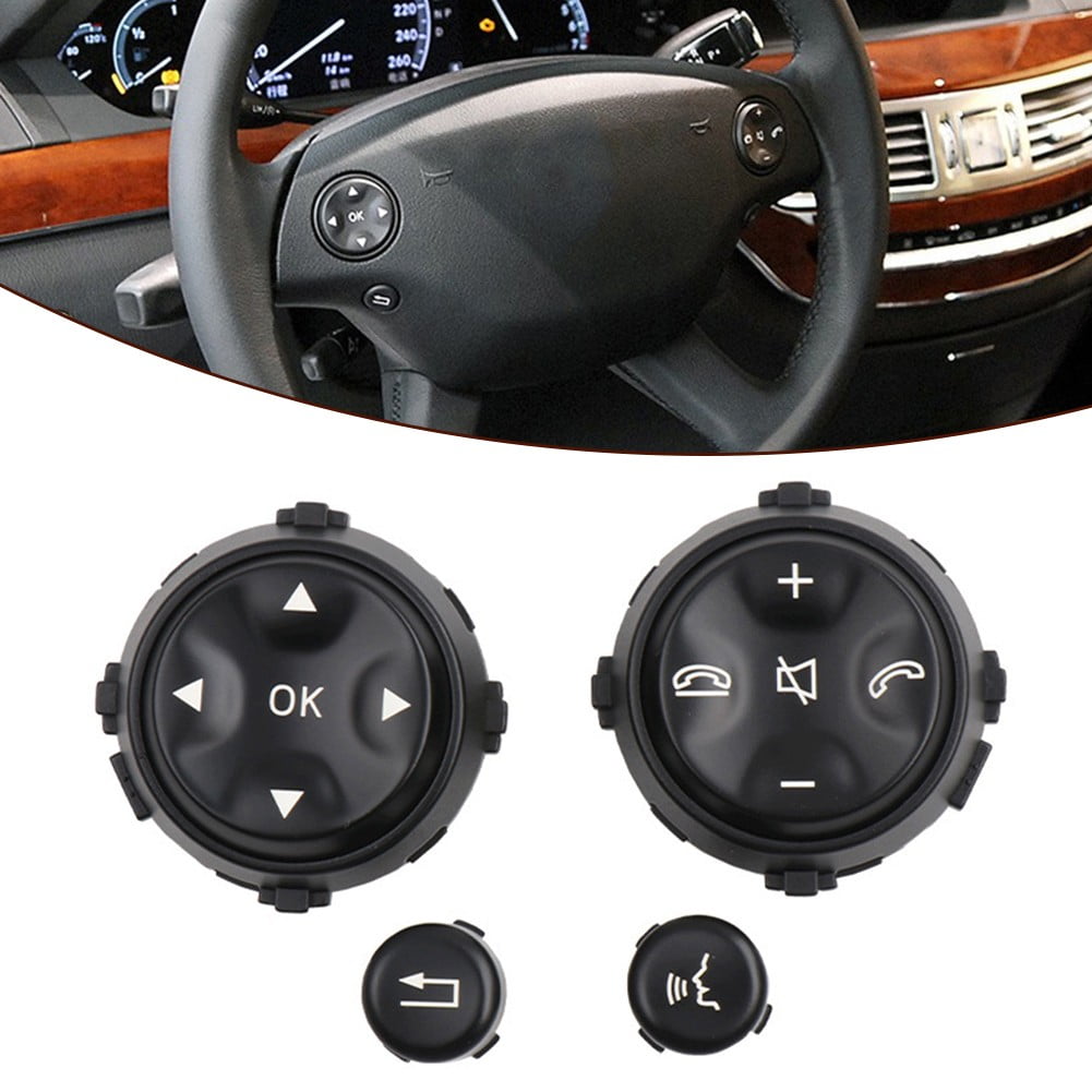 Black Steering Wheel Switch Button Kit for Mercedes W221 S550 S63 CL550 ...