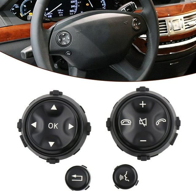 Black Steering Wheel Switch Button Kit for Mercedes W221 S550 S63 CL550 ...
