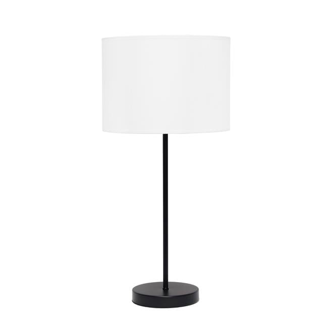 Black Stick Table Lamp with Fabric Shade, White - Walmart.com