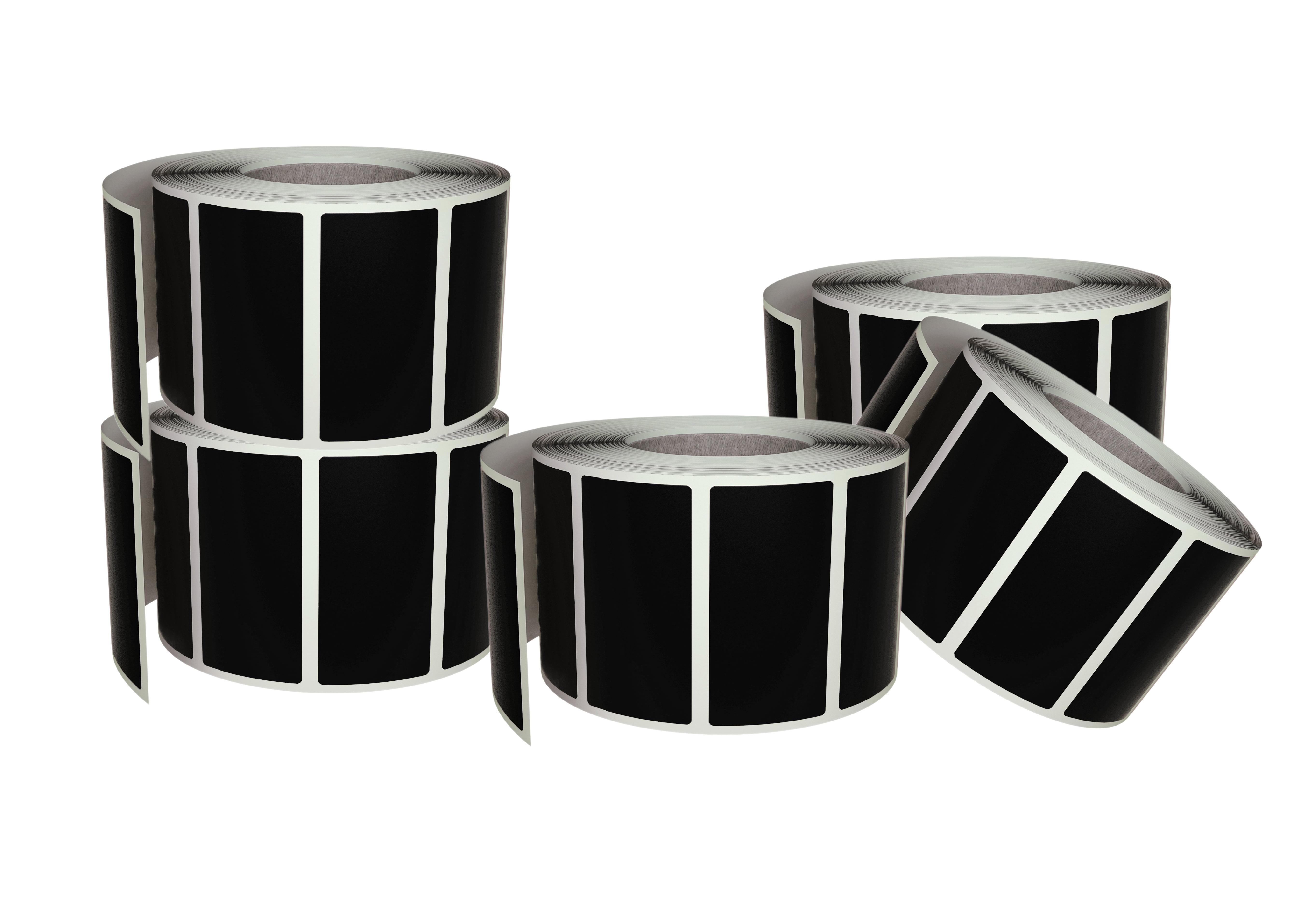 Black Sticker Label Rolls 1.57" x 0.75", 5 Rolls- 2500-Pack ...