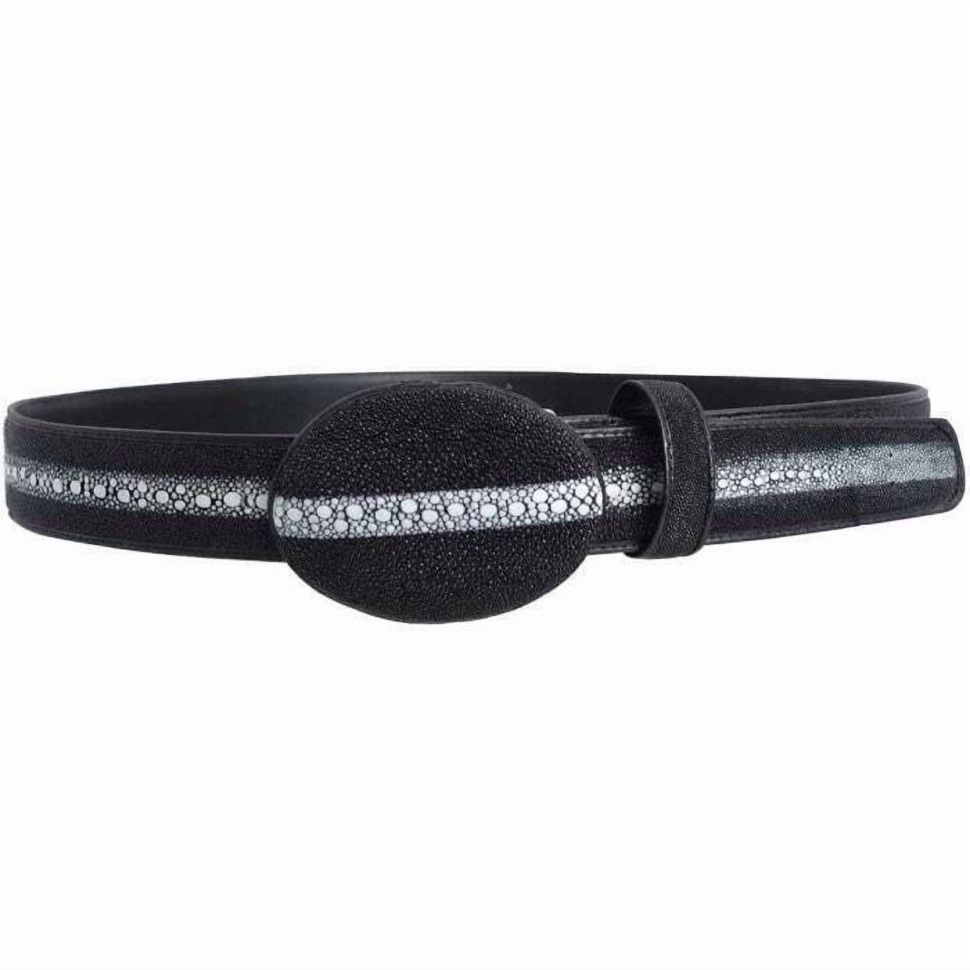 Black Stingray Belt Full Rowstone With Leather Lining Handmade Genuine ...