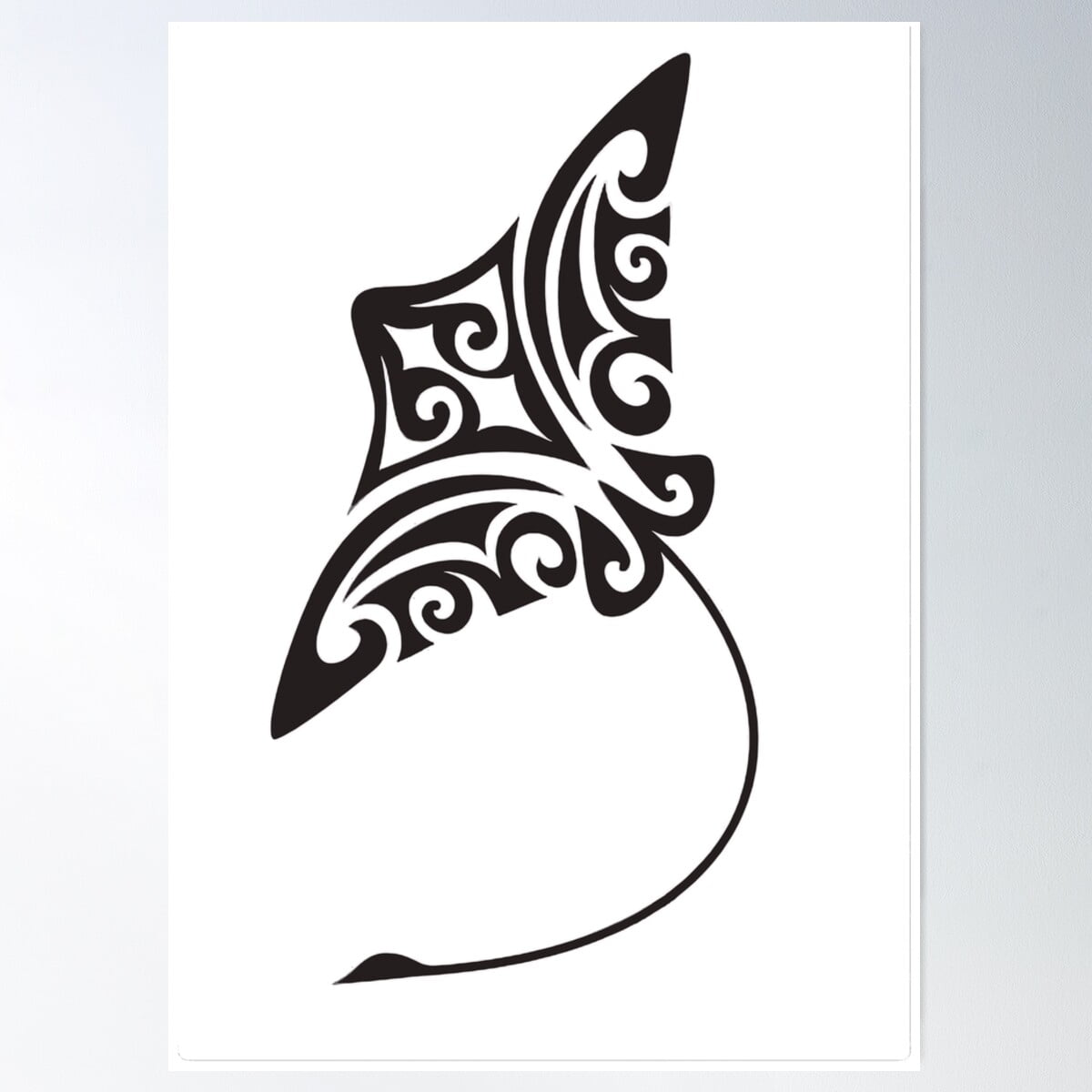 Black Stingray Poster Wall Art, Modern Wall Decor For Living Room ...