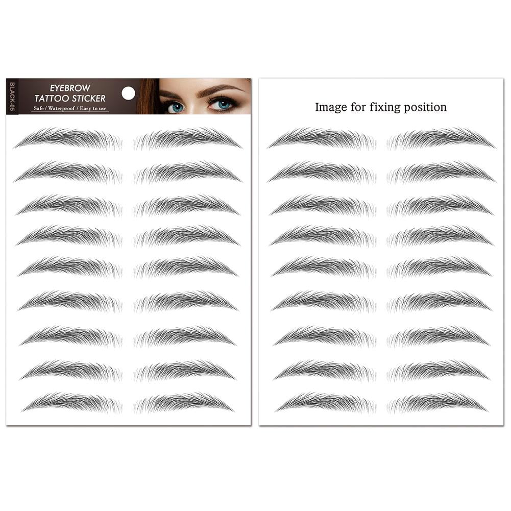Black Stm-05 6d Simulation Black Eyebrow Stickers Semi-Permanent Brown ...