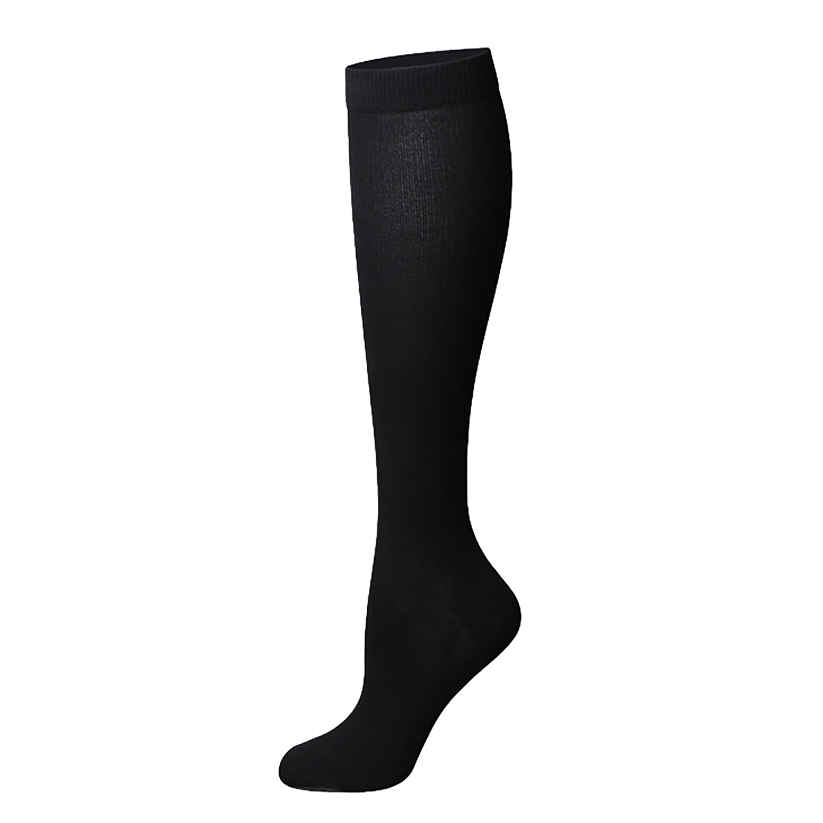 Black Stockings Summer Mid Tube Solid Color Compression Socks Sports ...