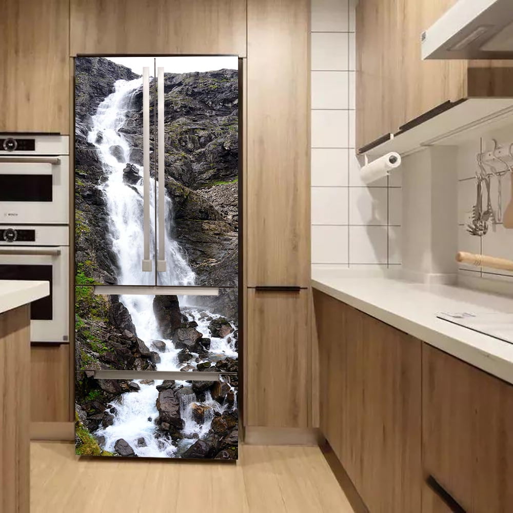 Black Stone DIY Freezer Sticker Vinyl Waterproof Decoration Poster ...