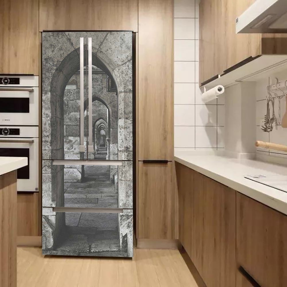 Black Stone DIY Freezer Sticker Vinyl Waterproof Decoration Poster ...