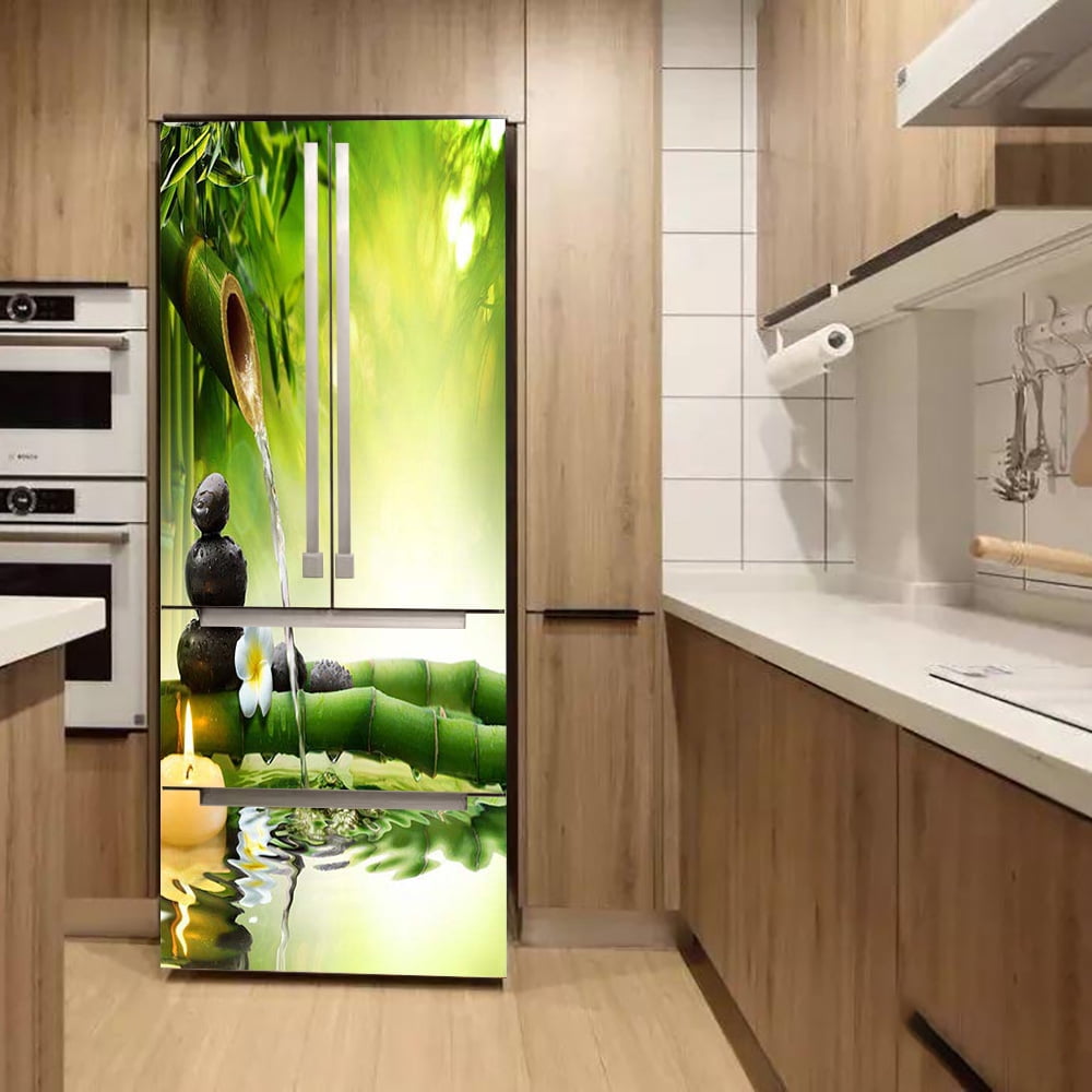 Black Stone DIY Freezer Sticker Vinyl Waterproof Decoration Poster ...