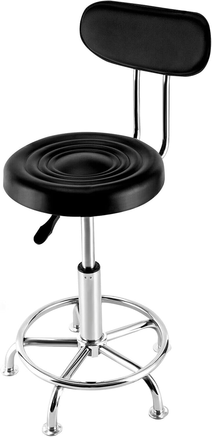 Black Stool Adjustable Work Stool Chair Round Mechanics Shop Drafting ...