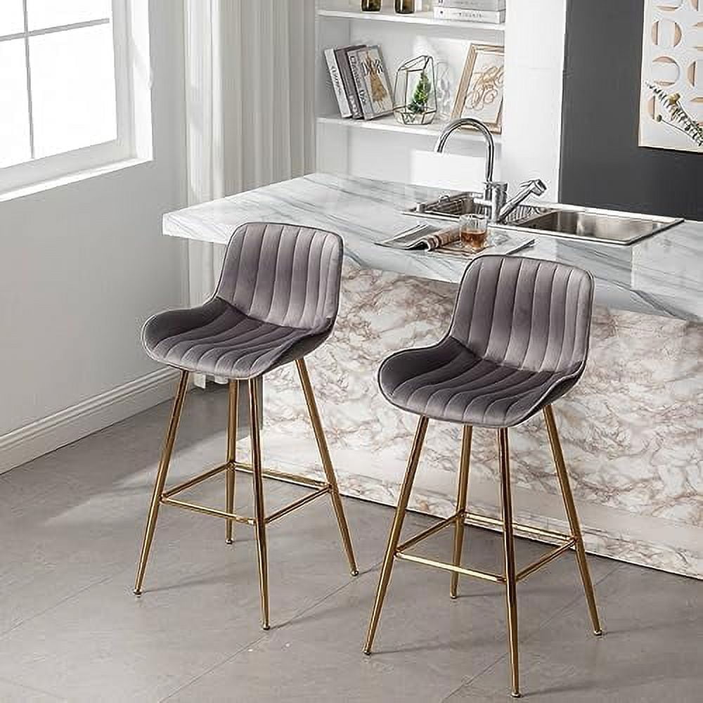Black Stools Mid Century Modern Barstools Counter Height Stools with ...