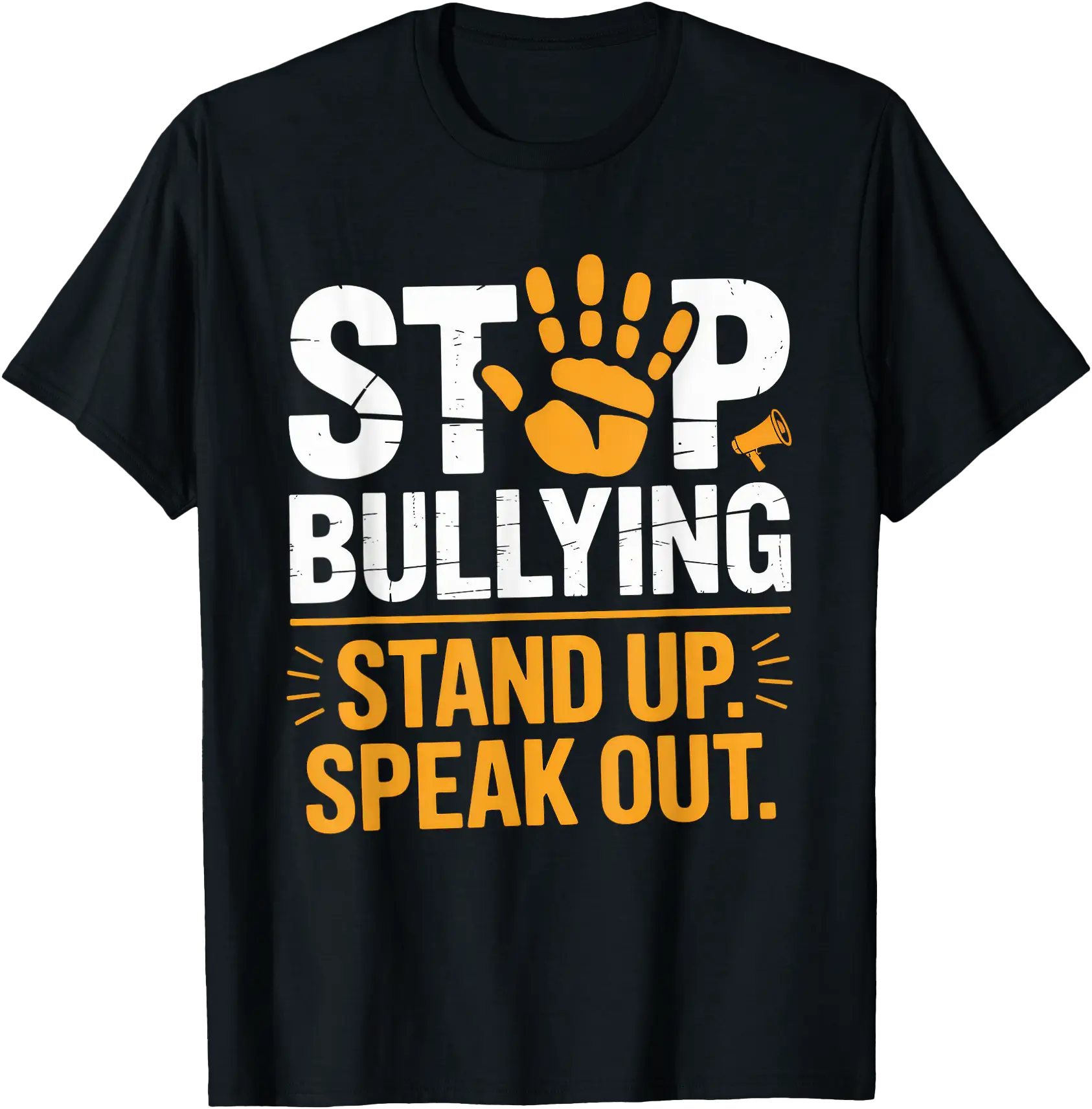 Black Stop Bullying Kindness T-Shirt with Hand Graphic for Anti ...