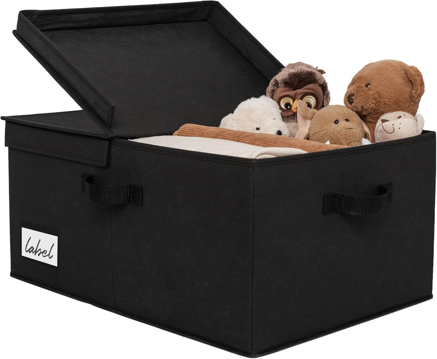 Black Storage Bin with Lid, Fabric Closet Organizers and Storage ...
