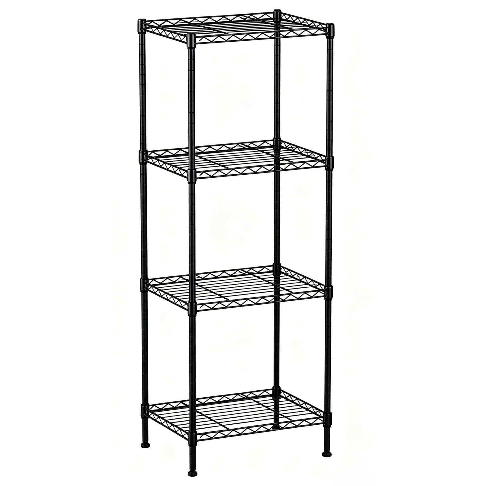 Black Storage Shelf Unit Metal Organizer Rack For Garage Kitchen Pantry ...