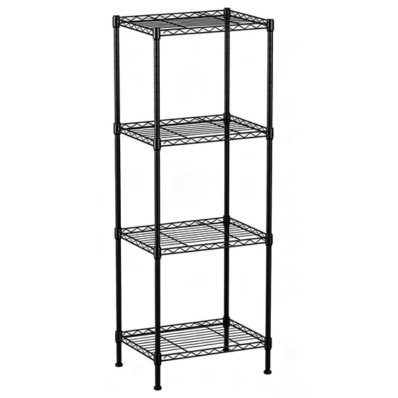 Black Storage Shelf Unit Metal Organizer Rack For Garage Kitchen Pantry ...