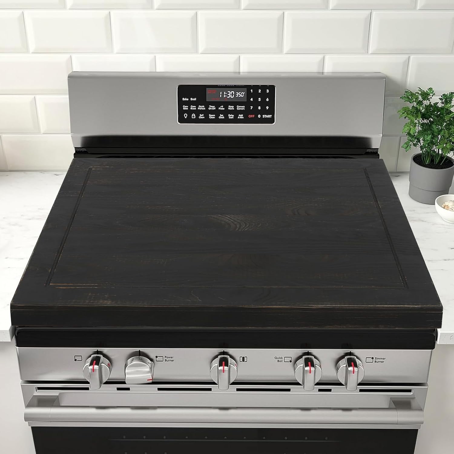 Black Stove Top Cover, Noodle Board Stove Cover, Pine Wood Stove Top ...