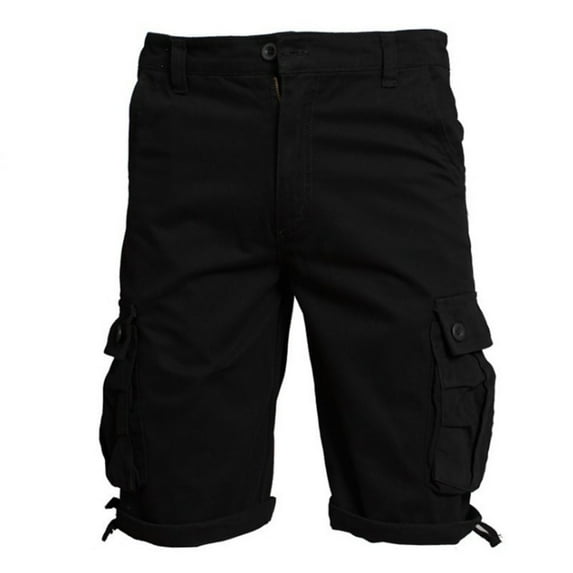 Black Straight Leg Plain Cargo Track Gym Casual Jogger Going Out for ...