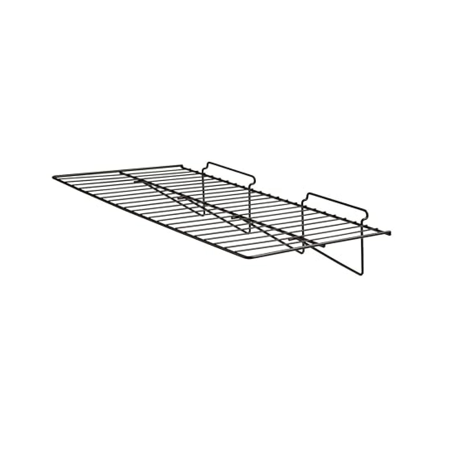 - Black Straight Shelf, Heavy Duty Semi Gloss Metal for Slatwall, 24” L ...