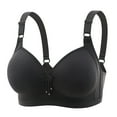 Black Strapless Bras for Women Lace Back Button Shaping Cup Adjustable ...