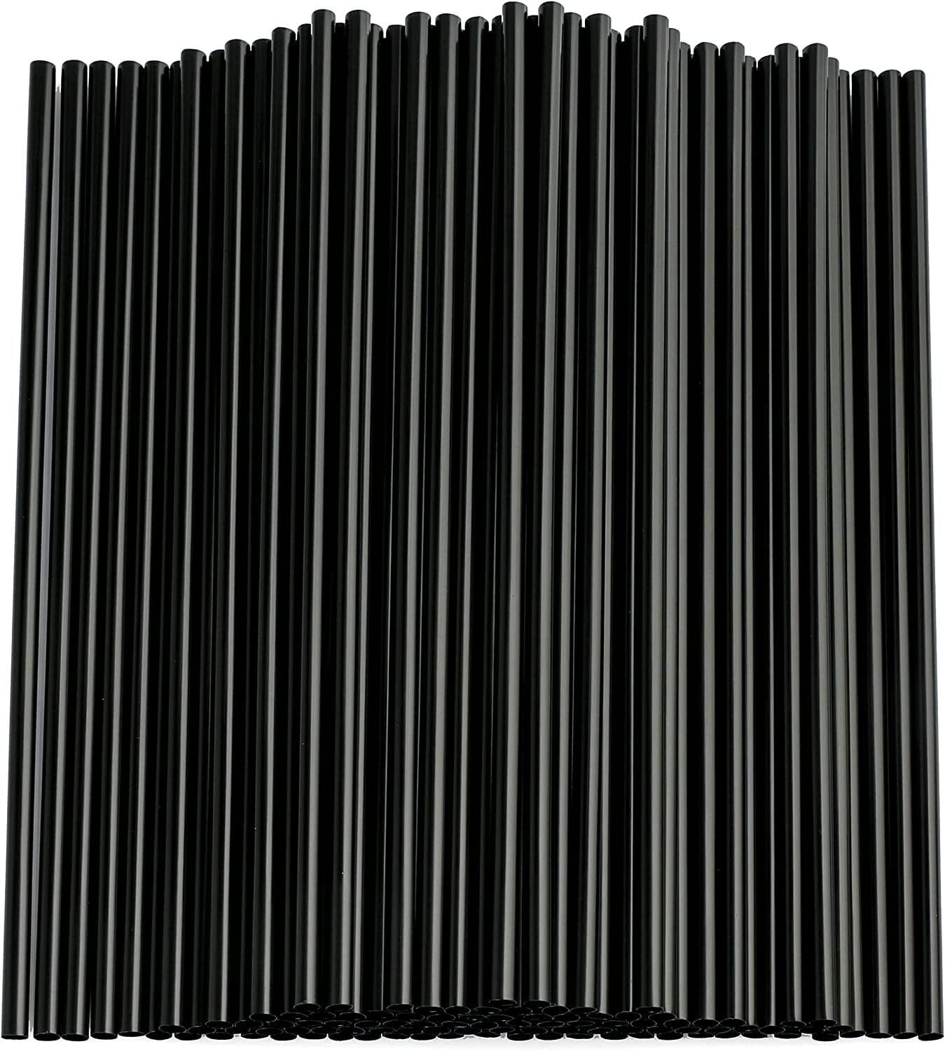 Black Straws,100 Pcs Long Disposable Plastic Drinking Straws. (0.23 ...