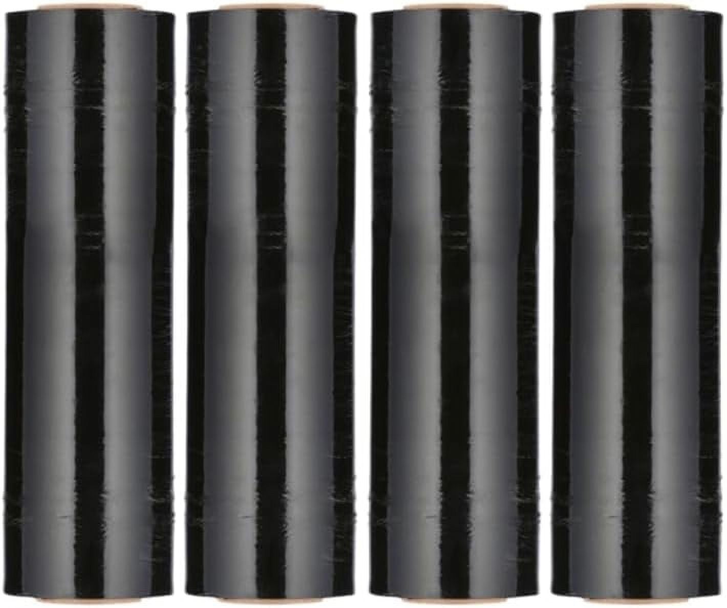 Black Stretch Wrap, 20 Inch x 5000 Feet, 63 Gauge, 1 Pack, Colored Plastic Cling, Machine Length ...