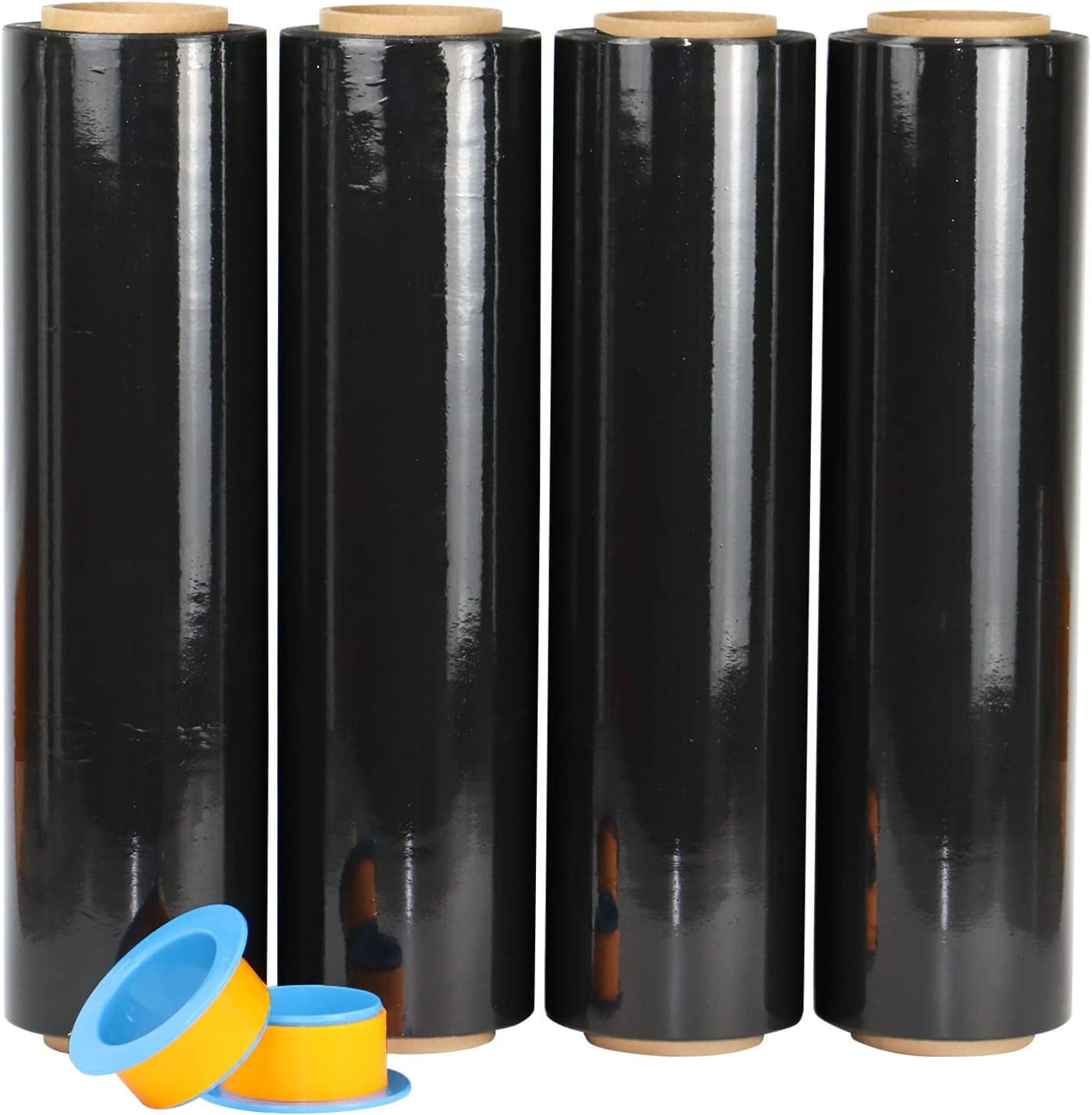 Black Stretch Wrap Industrial Strength with Plastic Handle 18" x 1000 ...