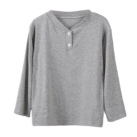 Black Stretchy Henley Tee for Girls - Comfy Layering Top, Soft Fabric ...