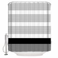 Black Stripe Bathroom Shower Curtains with 12 Hooks Polyester Waterproof Shower Curtain for ...