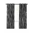 Black Stripe Blackout Curtains 63 Inch Length Retro Abstract Art ...