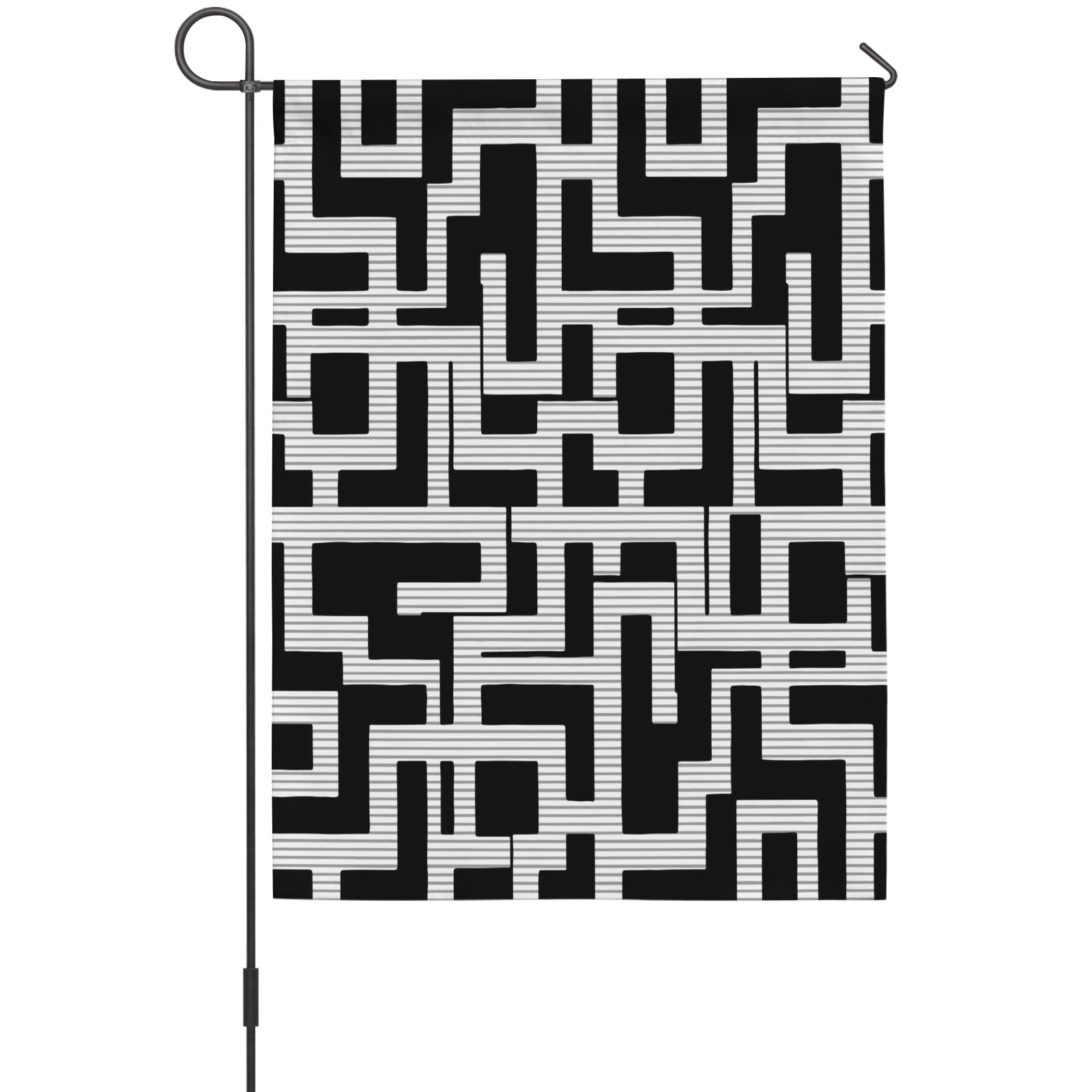 Black Stripe House Flags For Outdoor, Abstract Minimalist Geometric ...