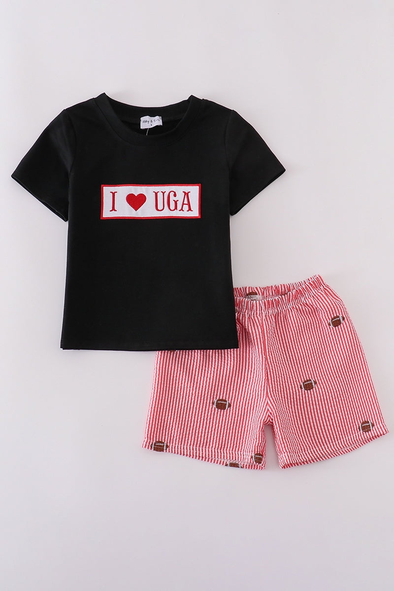 Black Stripe I Love UGA Embroidery Football Set - Walmart.com
