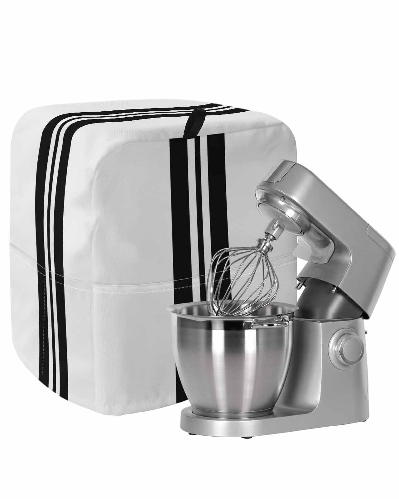 Black Stripe Stand Mixer Dust Cover with Storage Pocket & Handles ...
