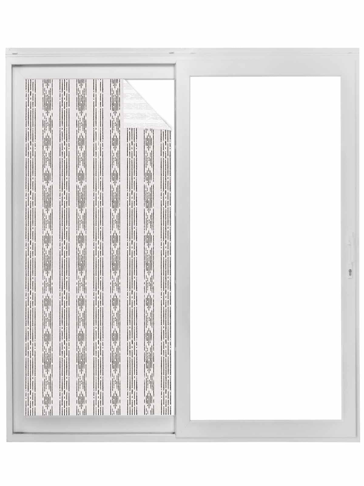 Black Stripe Window Privacy Film, Modern Abstract Vertical Stripes ...