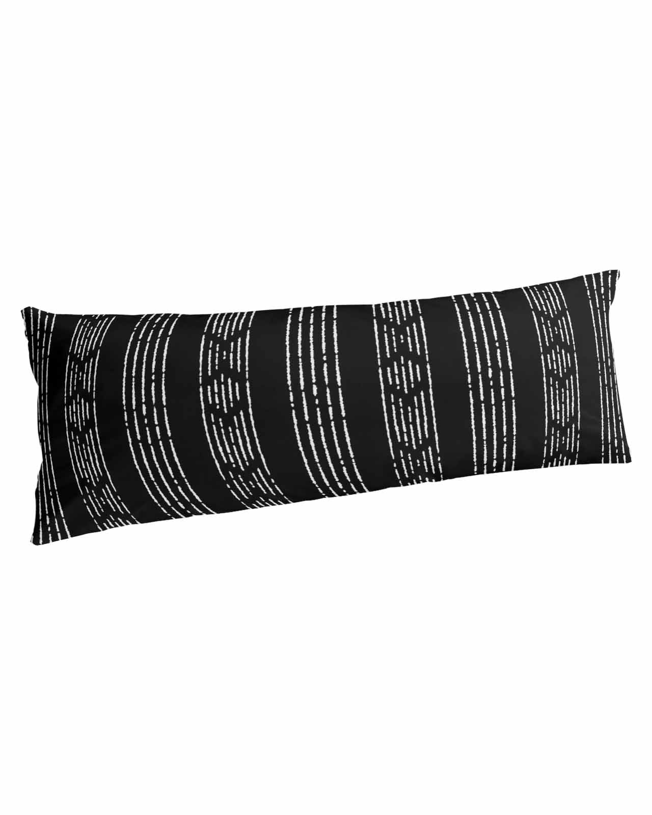 Black Striped Body Pillow Covers, Modern Abstract Art Geometric Stripes ...