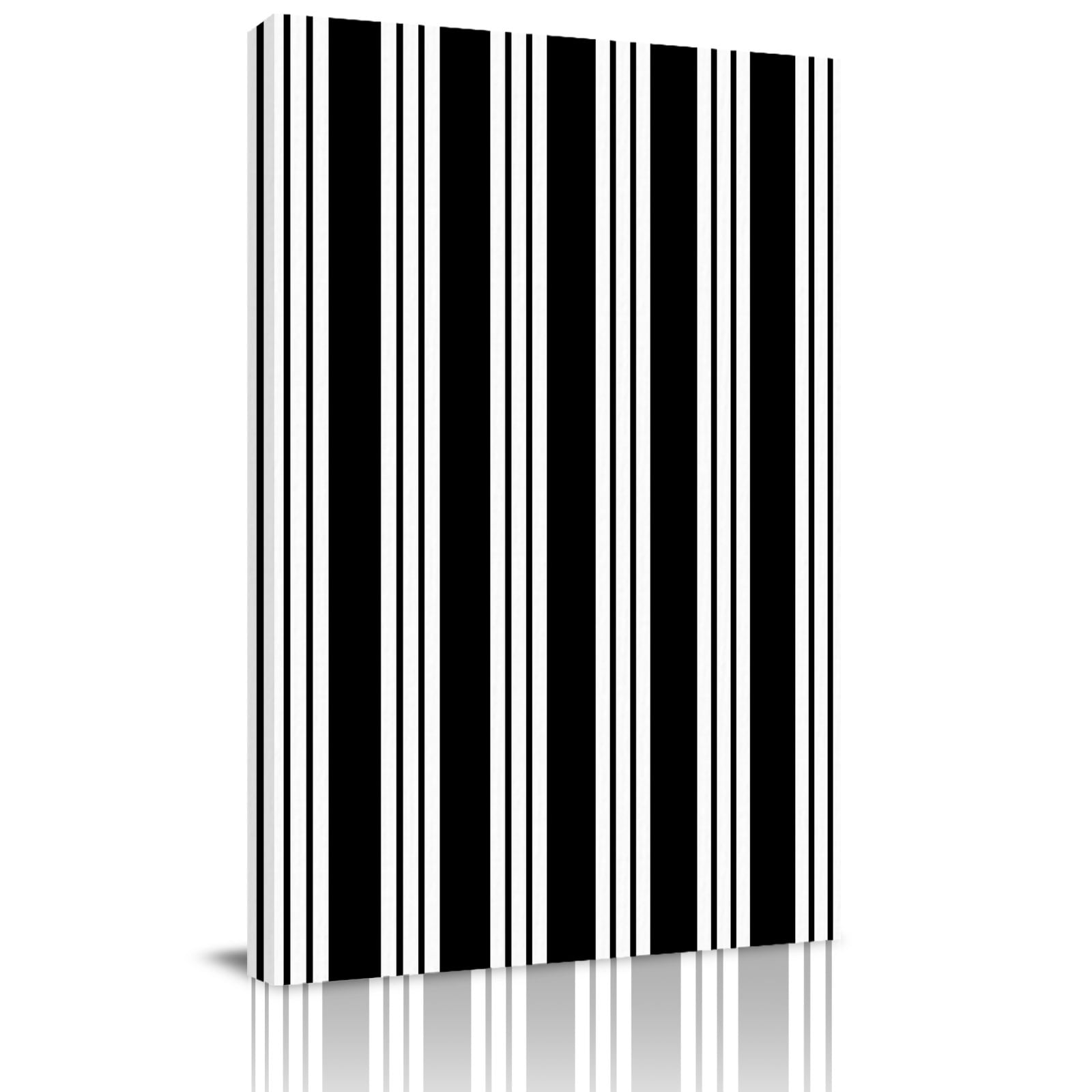 Black Striped Canvas Wall Art for Living Room, Modern Classic Stripes ...