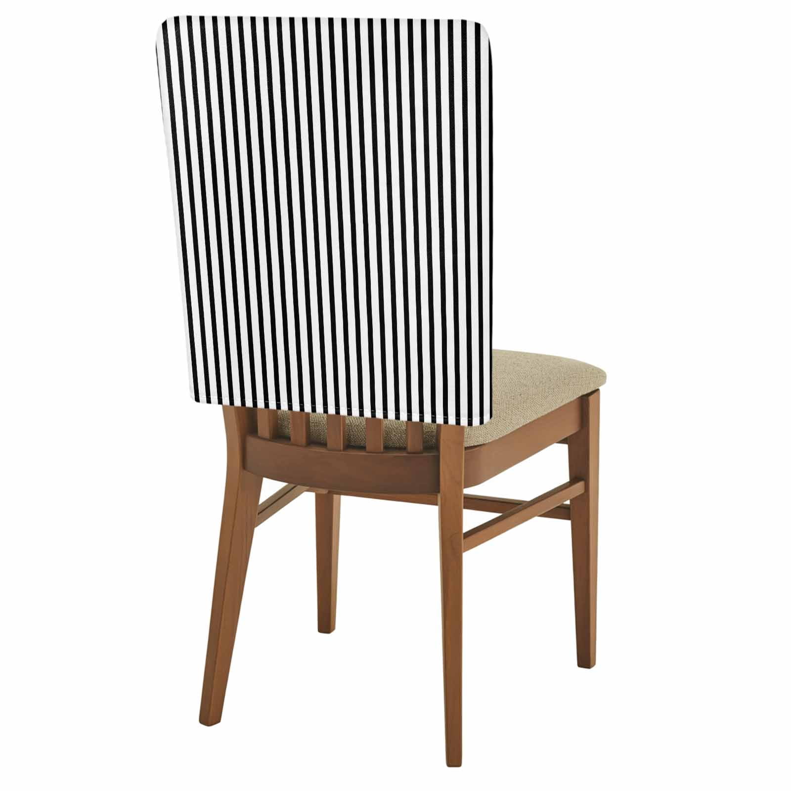Black Striped Chair Back Covers Set of 4 Modern Stripes Farmhouse ...