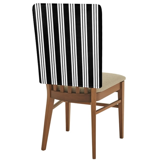 Black Striped Chair Back Covers Set of 8 Modern Classic Stripes Rustic ...