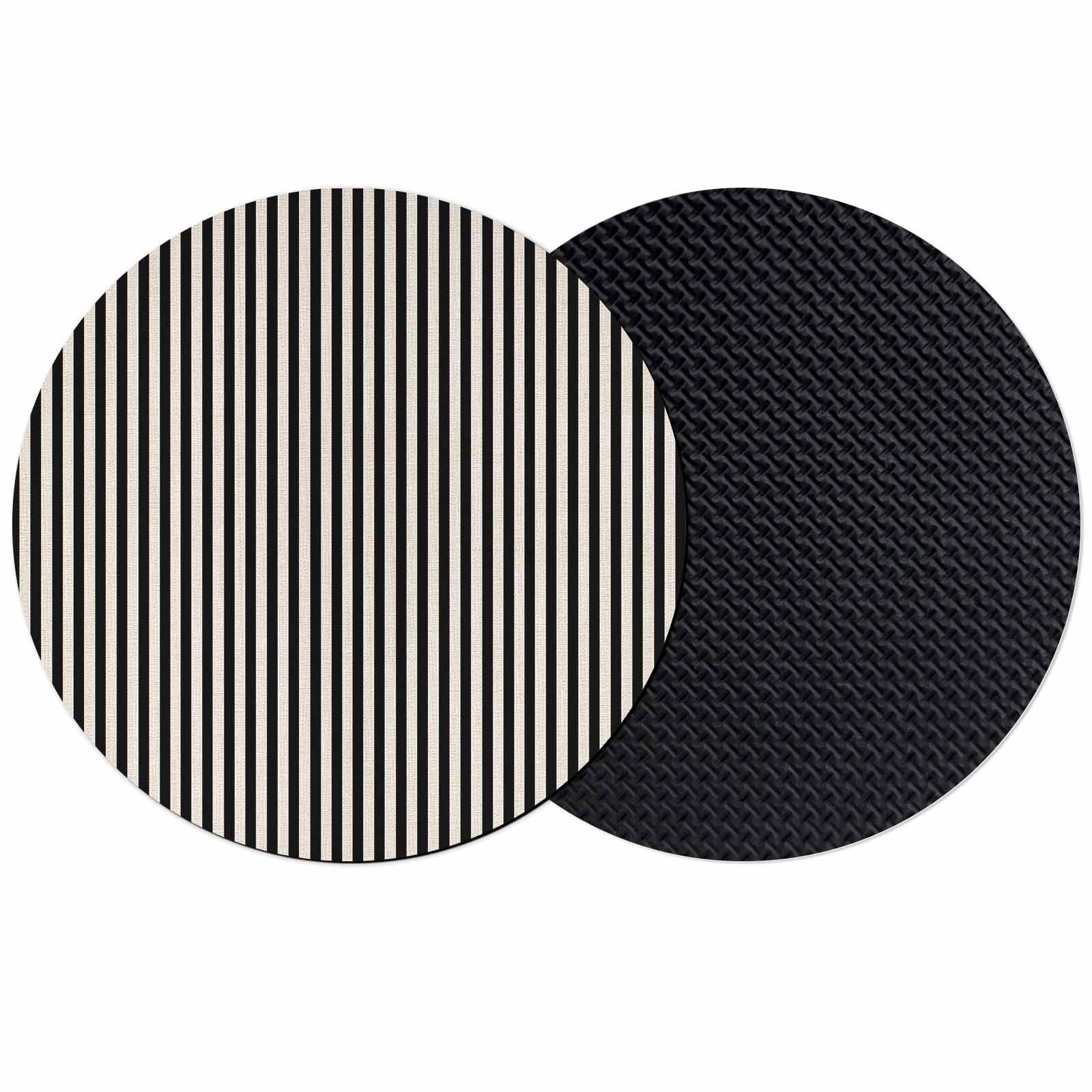Black Striped Coasters Set of 2, Soft Absorbent Coasters for Drinks ...