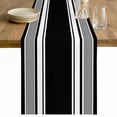 Black Striped Cotton Linen Rectangle Table Runners 13"x60", Modern ...