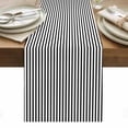 Black Striped Cotton Linen Table Runner Modern Stripes Farmhouse Rustic ...