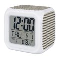 Black Striped Digital Alarm Clock for Bedrooms, Smart LED Alarm Clock ...