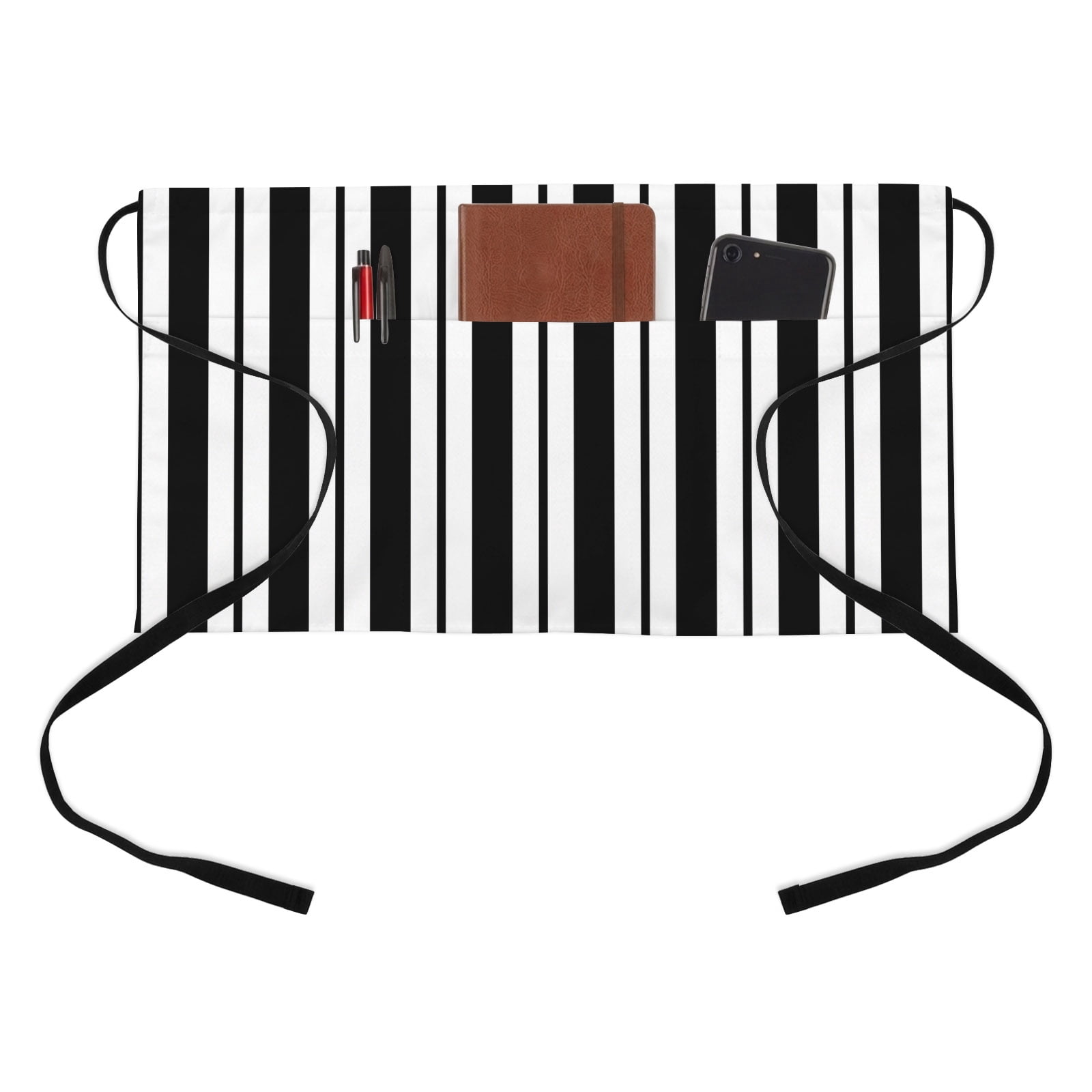 Black Striped Half Waist Apron Modern Stripes Farmhouse Rustic Country ...