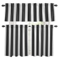 Black Striped Kitchen Curtains Set for Windows, Vertical Stripe Modern ...