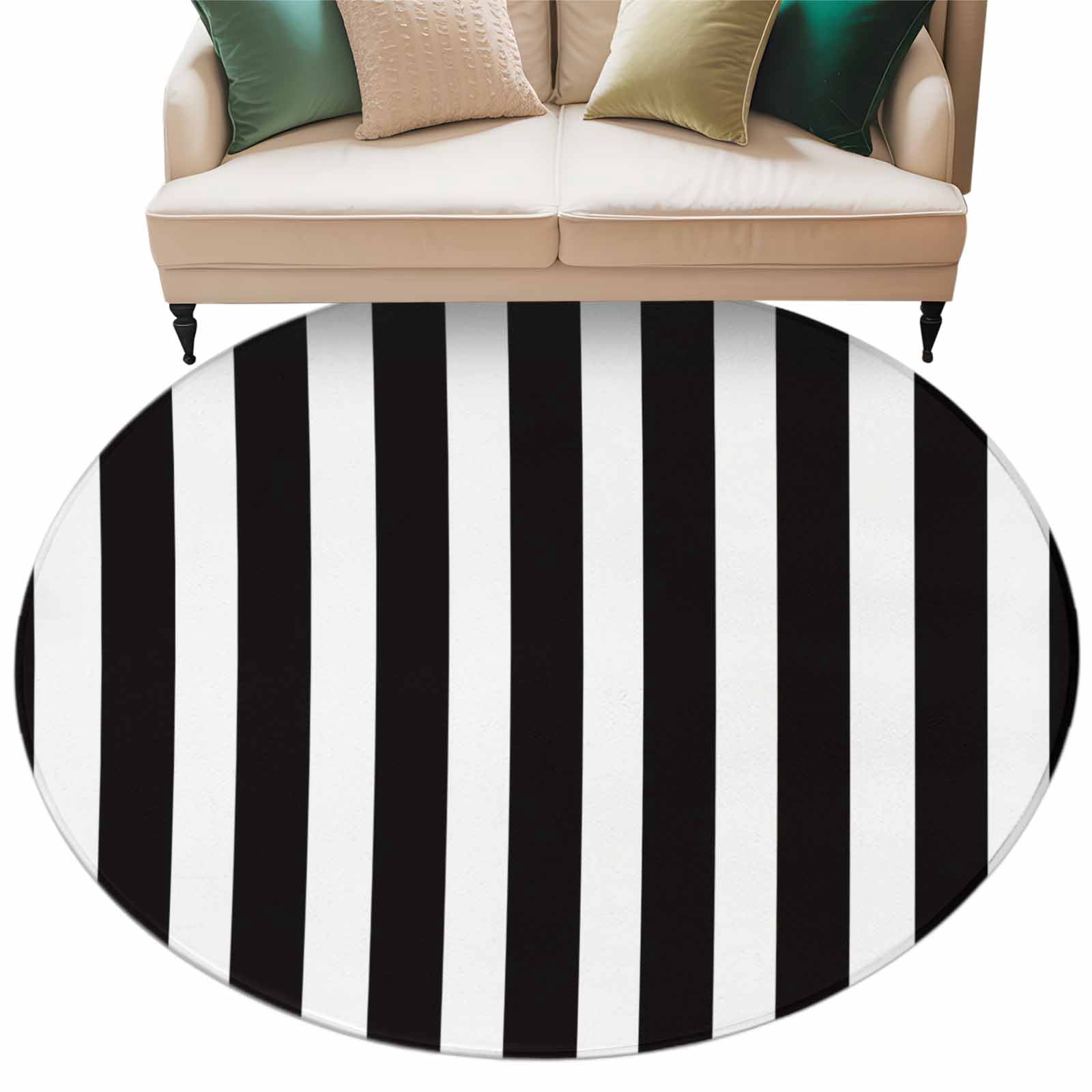 Black Striped Large Area Rugs for Bedroom Living Room, Soft Non Slip ...