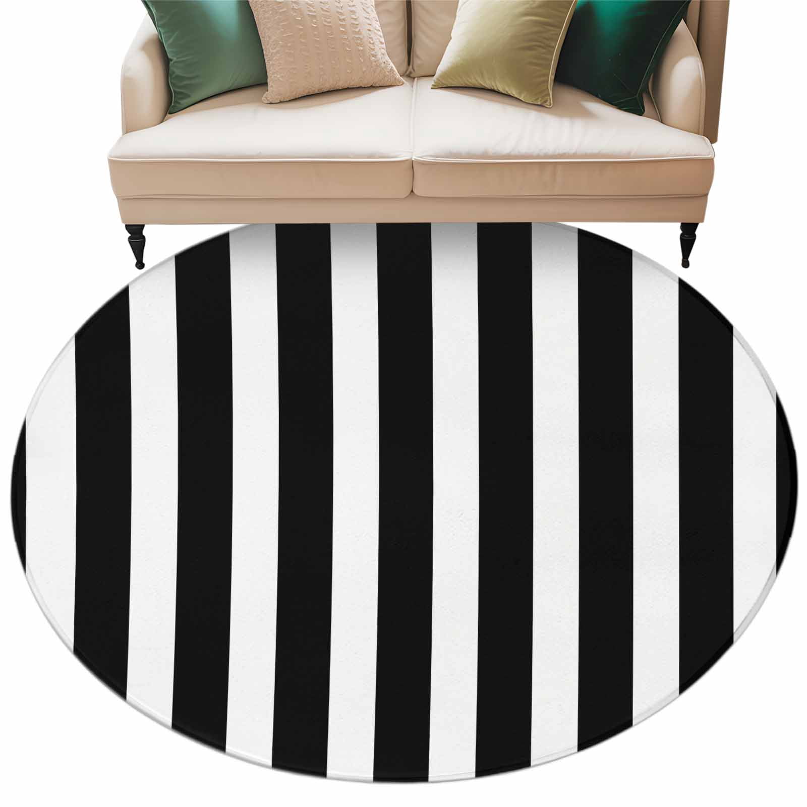 Black Striped Large Area Rugs for Bedroom Living Room, Soft Non Slip ...